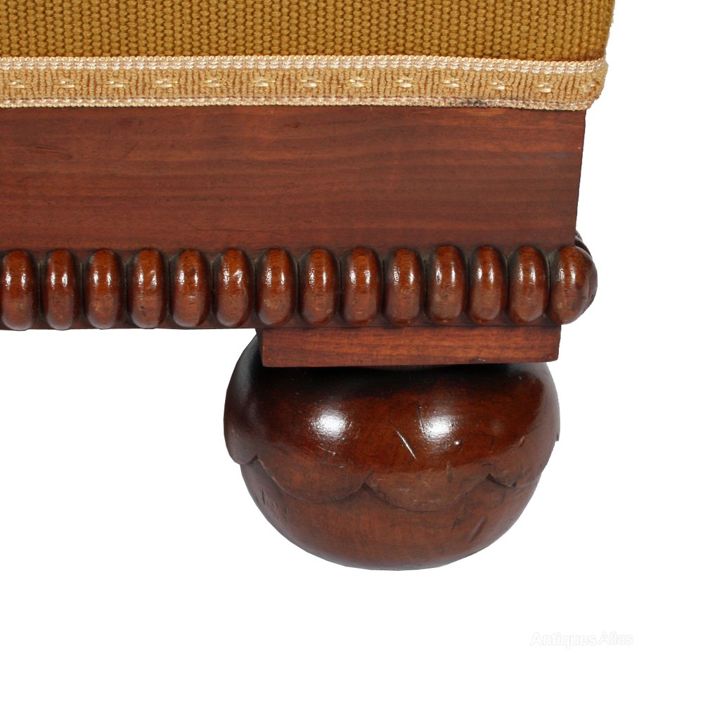 Victorian Oblong Mahogany Stool - Antiques Atlas