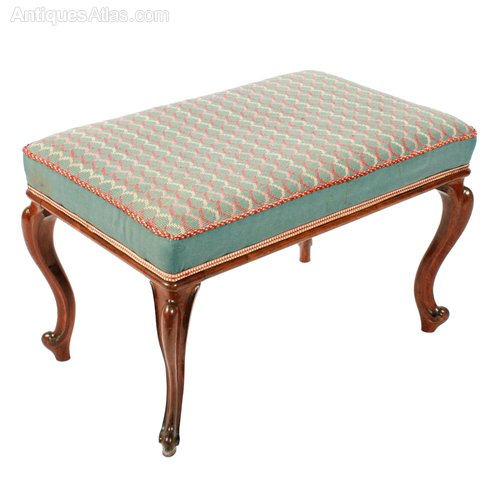 Victorian Oblong Rosewood Stool - Antiques Atlas