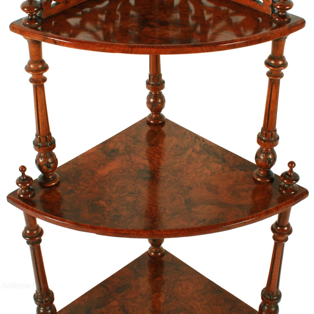 Victorian Walnut Corner Whatnot - Antiques Atlas