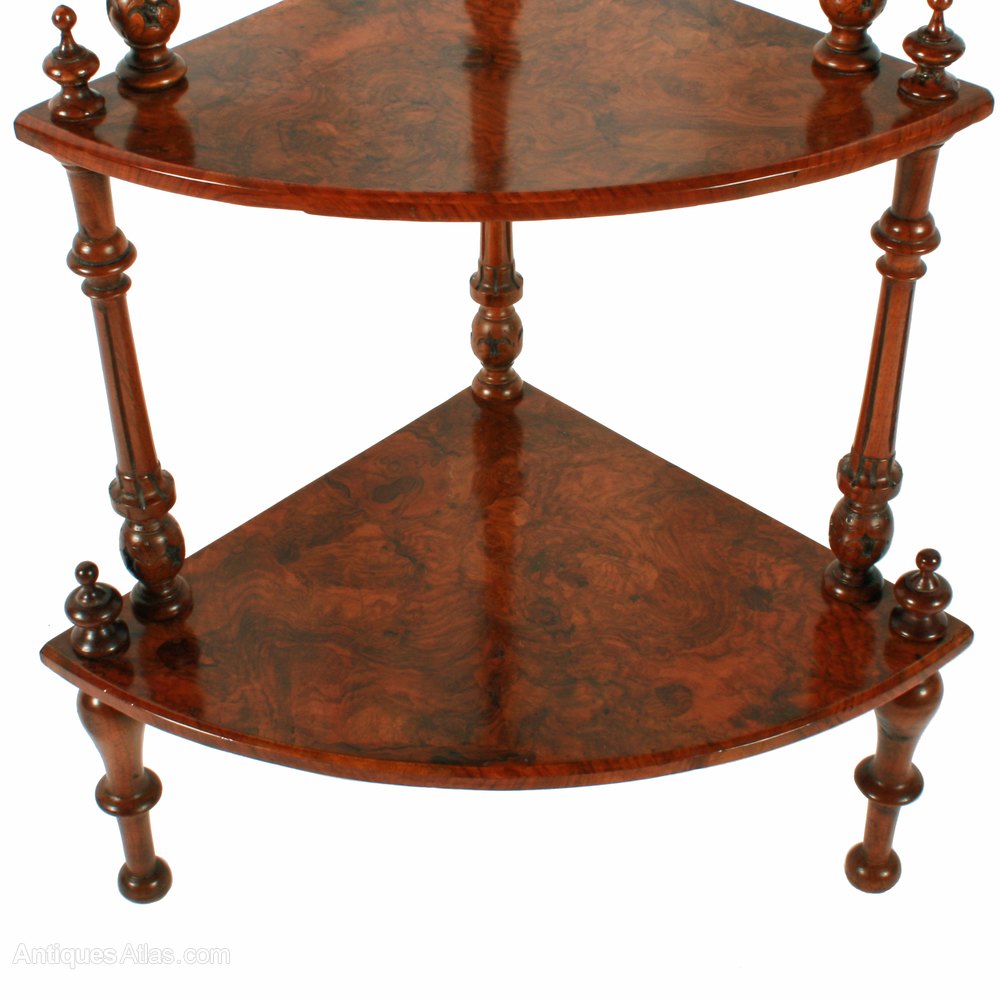 Victorian Walnut Corner Whatnot - Antiques Atlas