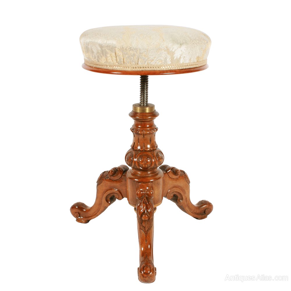 Victorian Walnut Piano Stool - Antiques Atlas