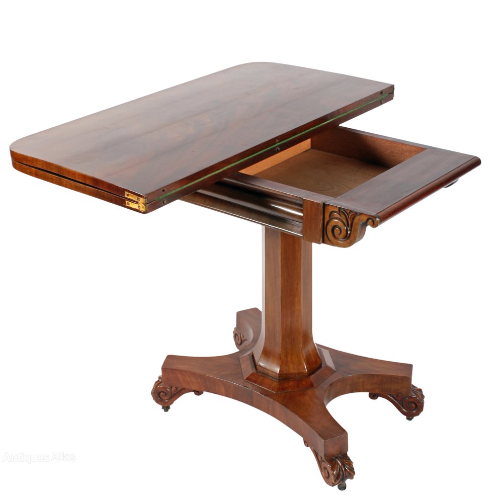 William IV Turn Over Card Table SOLD - Antiques Atlas