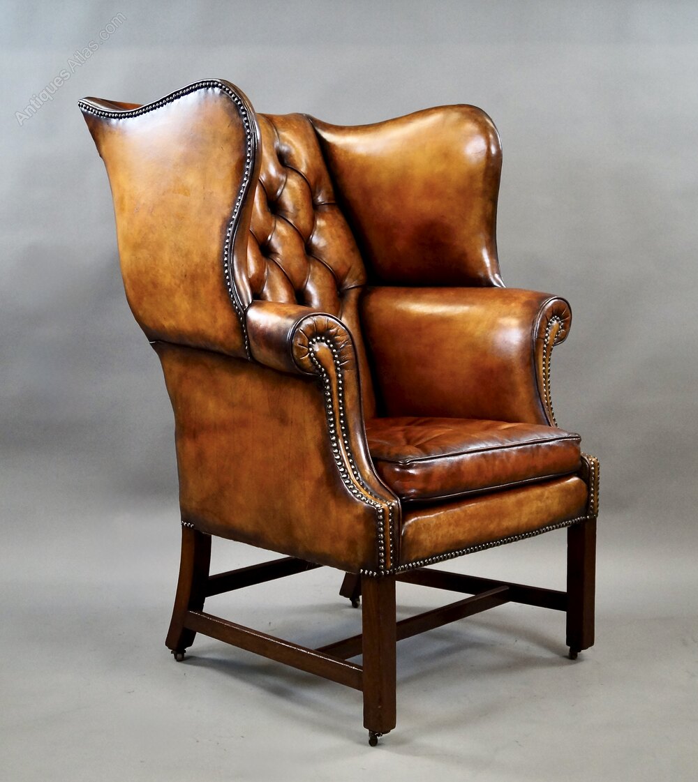 A George III Mahogany Wing Chair as718a1352 - Antiques Atlas
