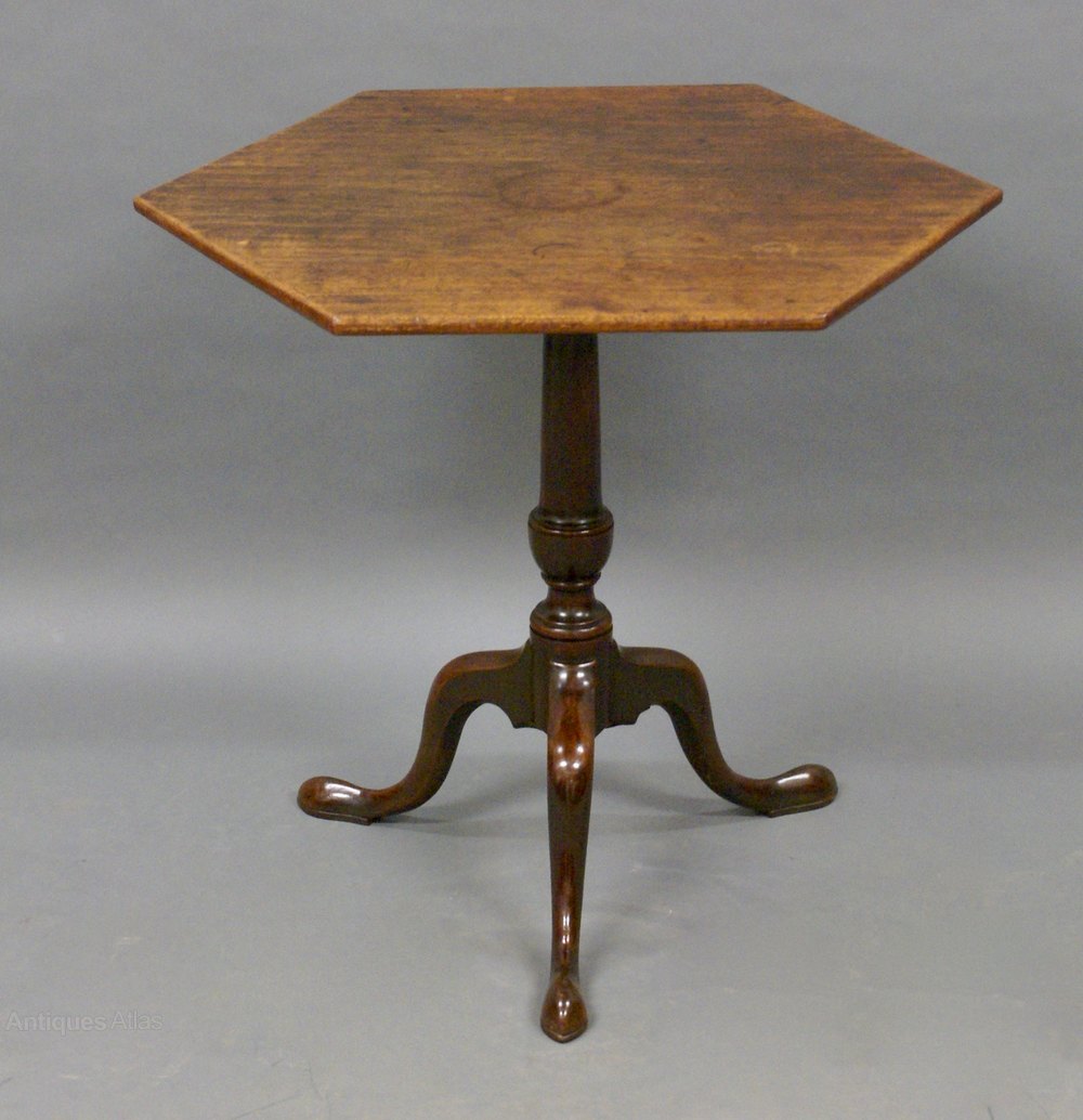 An Unusual Georgian Hexagonal Tripod Table - Antiques Atlas