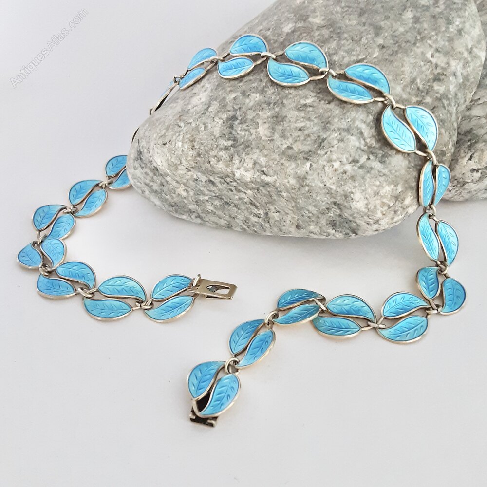 Antiques Atlas - David Andersen Norwegian Silver & Enamel Necklace