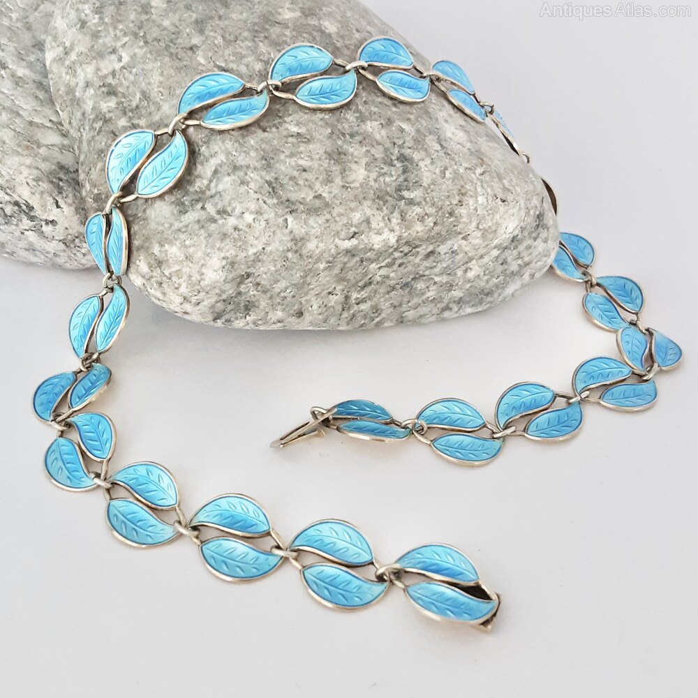 Antiques Atlas - David Andersen Norwegian Silver & Enamel Necklace