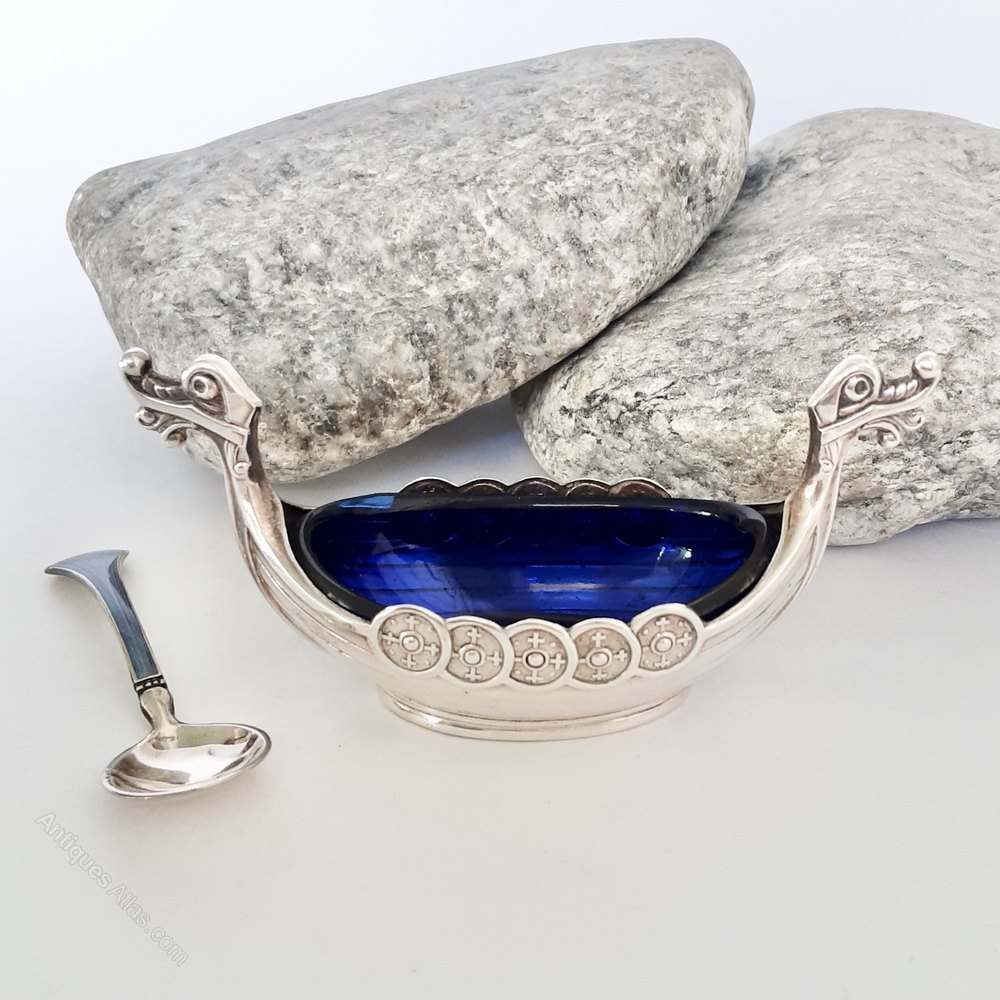 Antiques Atlas - Mid Century Norwegian Silver Viking Ship Salt ...