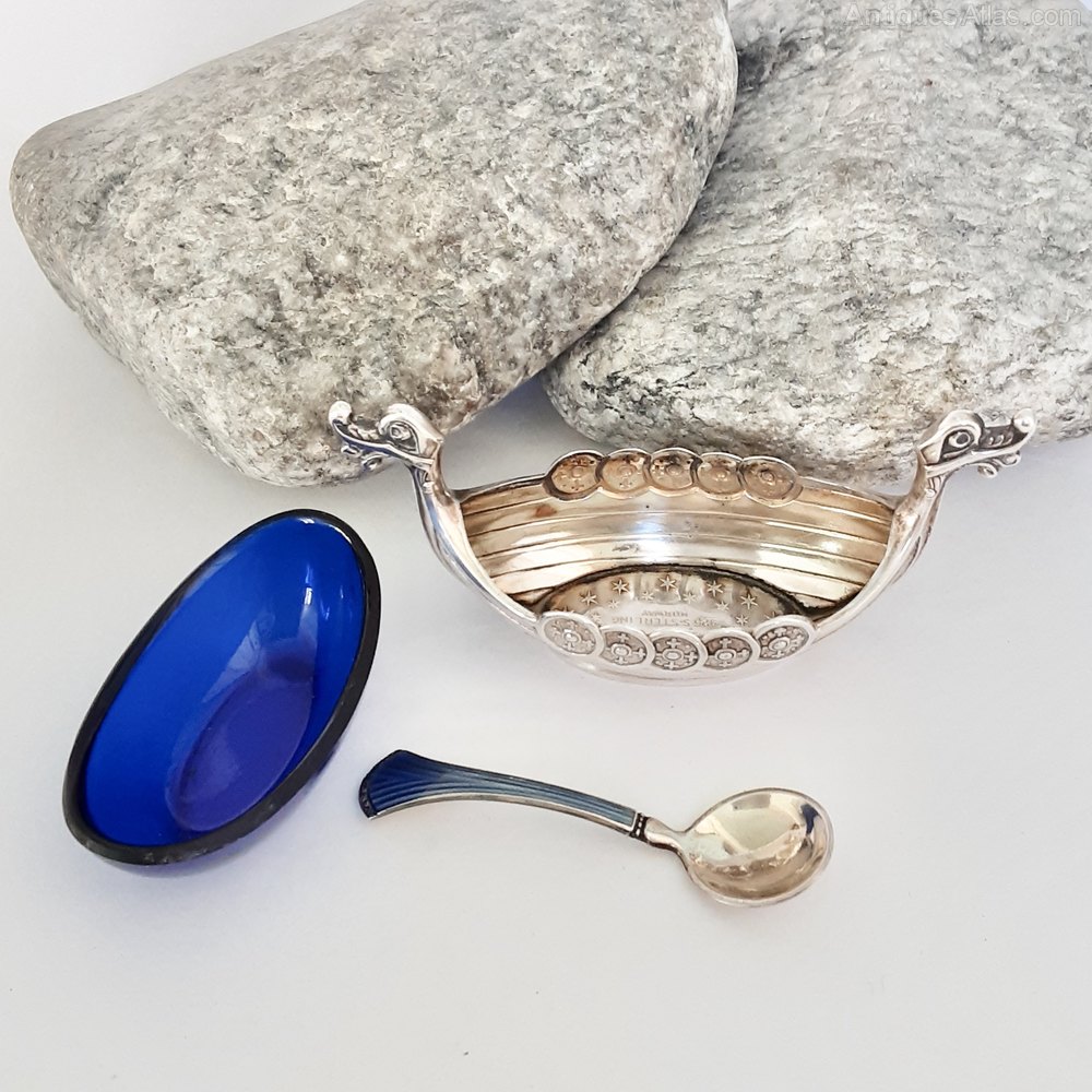 Antiques Atlas - Mid Century Norwegian Silver Viking Ship Salt ...