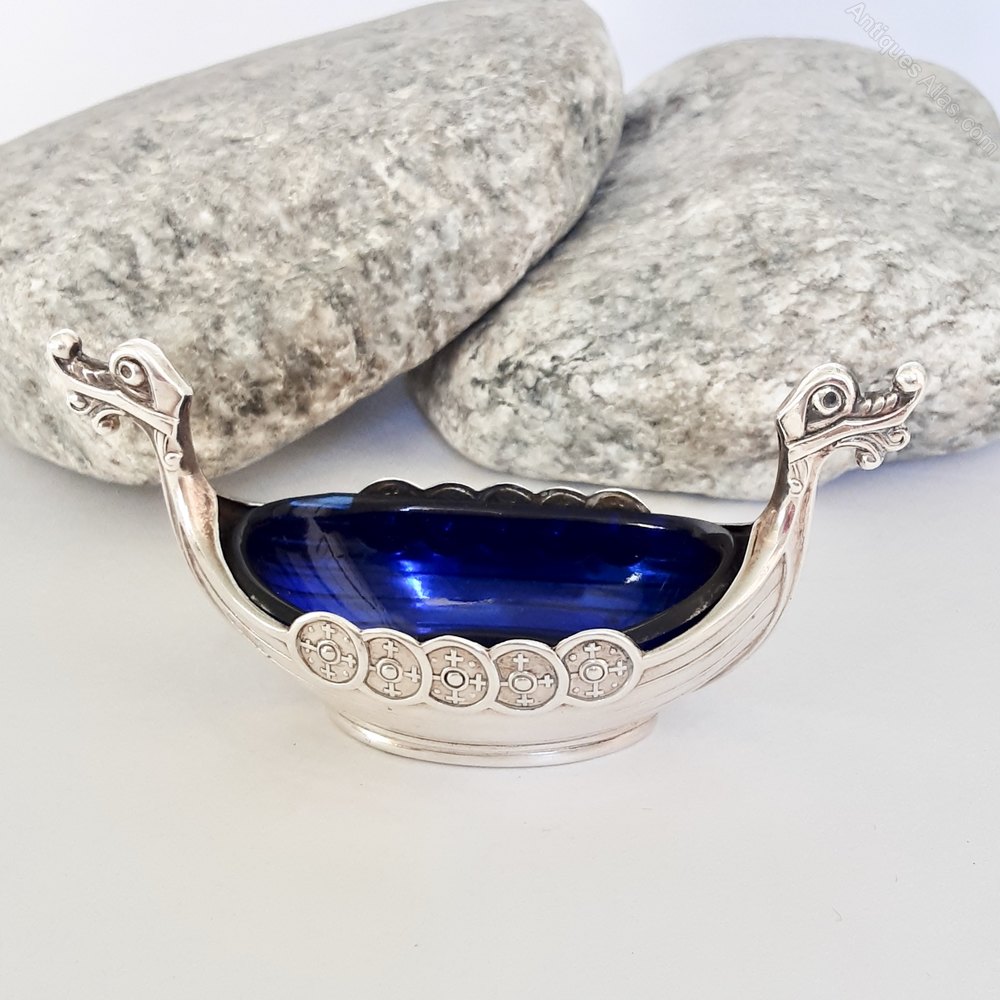 Antiques Atlas - Mid Century Norwegian Silver Viking Ship Salt ...