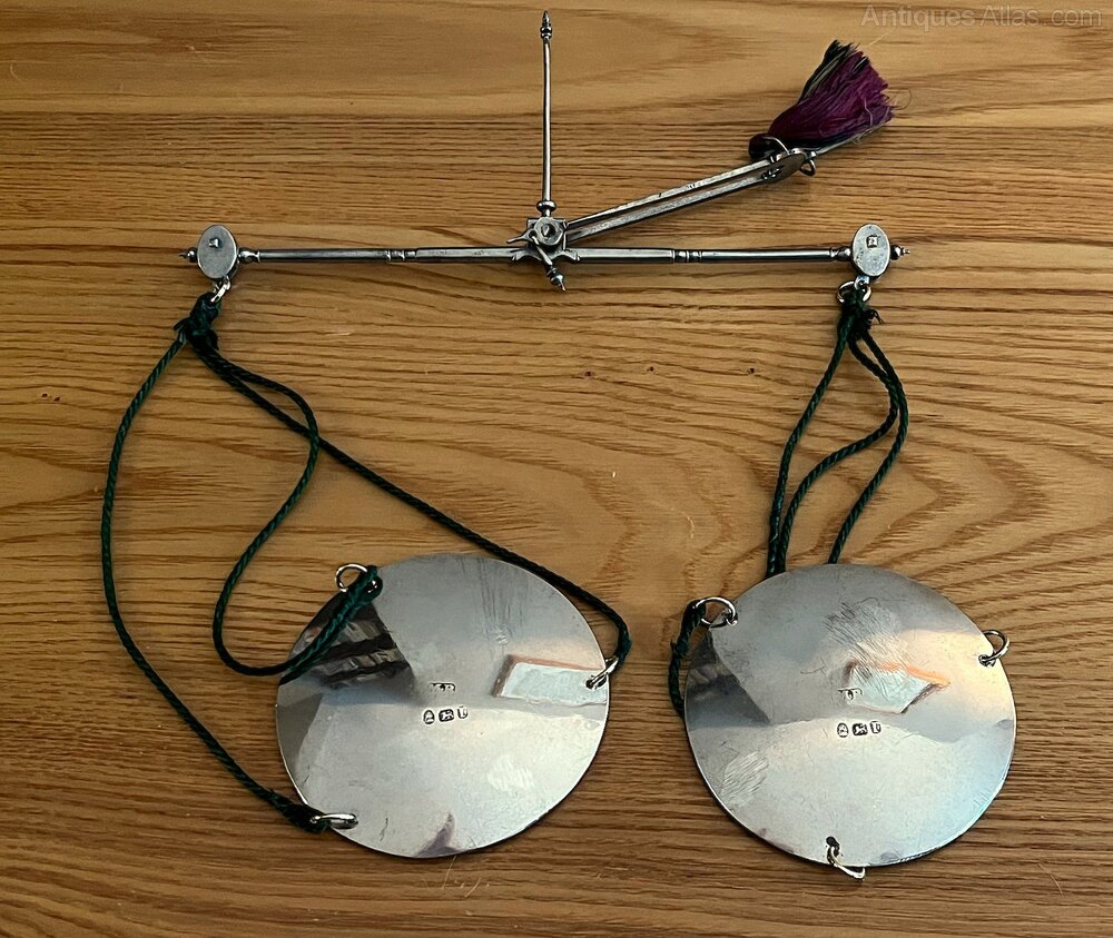 Antiques Atlas - George III Silver And Steel Apothecary Scales as1251a040