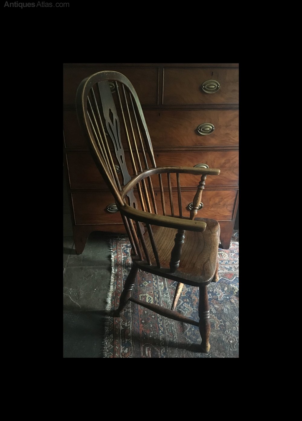 High Back Windsor Chair C 1840 In Ash & Elm - Antiques Atlas