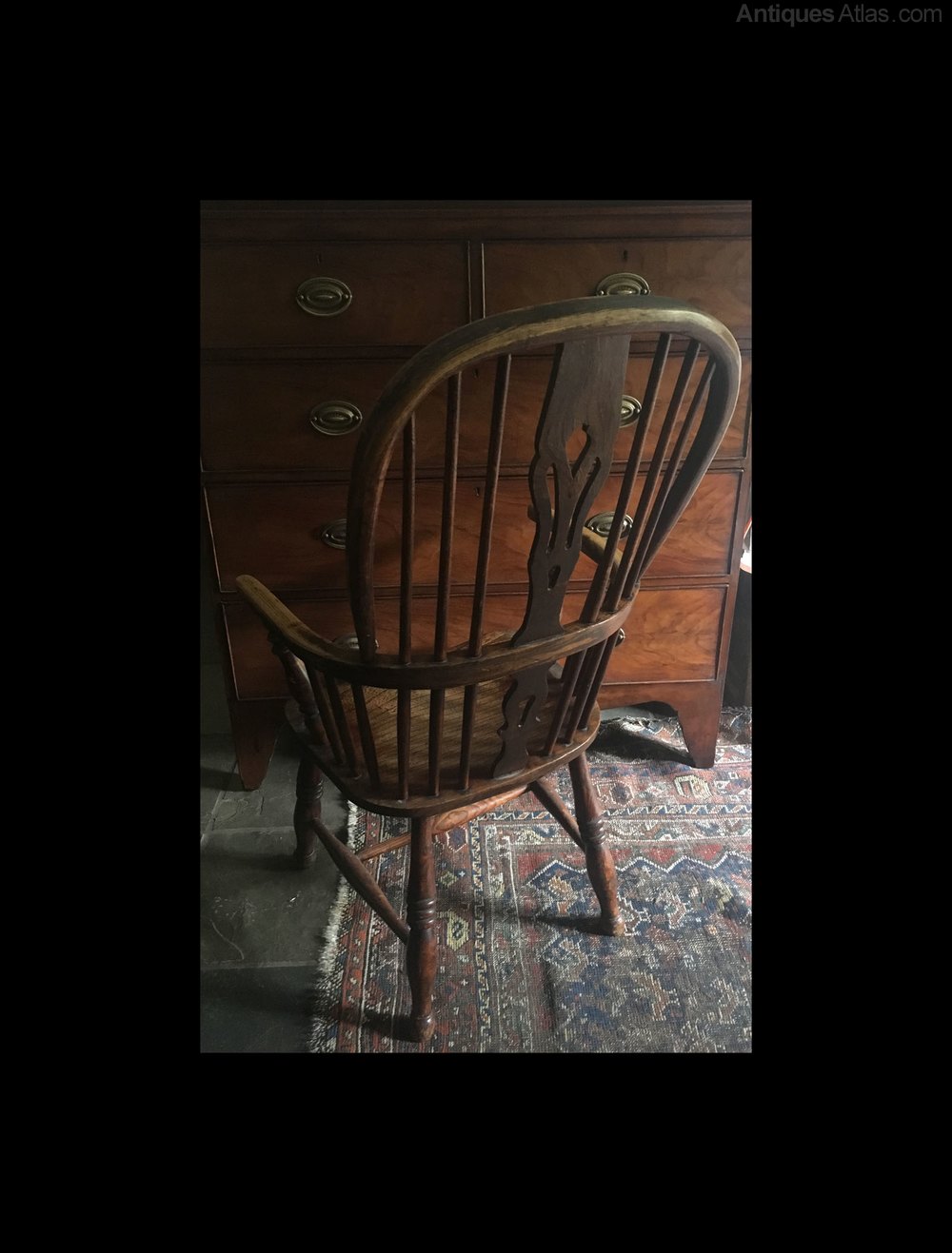High Back Windsor Chair C 1840 In Ash & Elm - Antiques Atlas