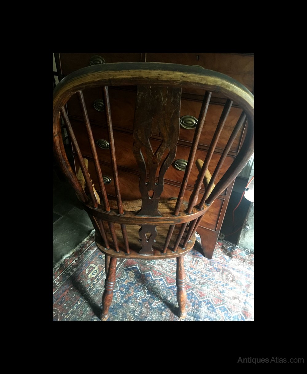 High Back Windsor Chair C 1840 In Ash & Elm - Antiques Atlas