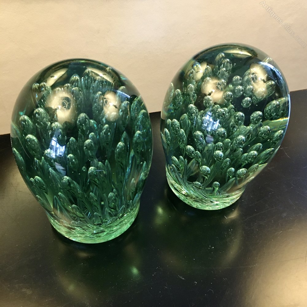 Antiques Atlas - Two Similar Green Glass Dumps