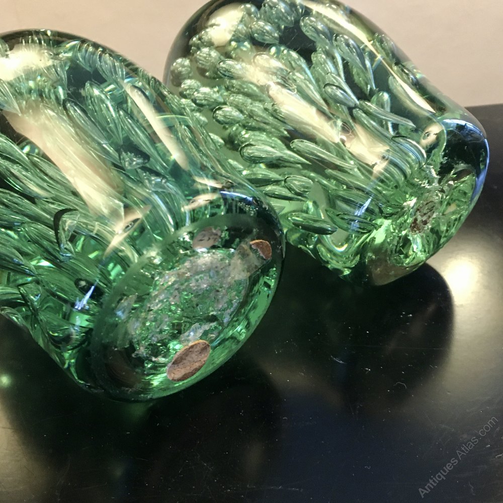 Antiques Atlas - Two Similar Green Glass Dumps