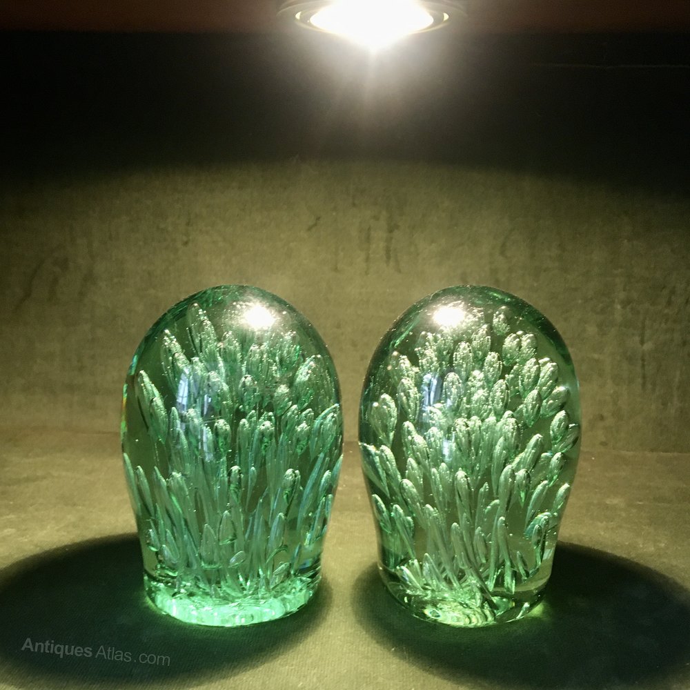 Antiques Atlas - Two Similar Green Glass Dumps