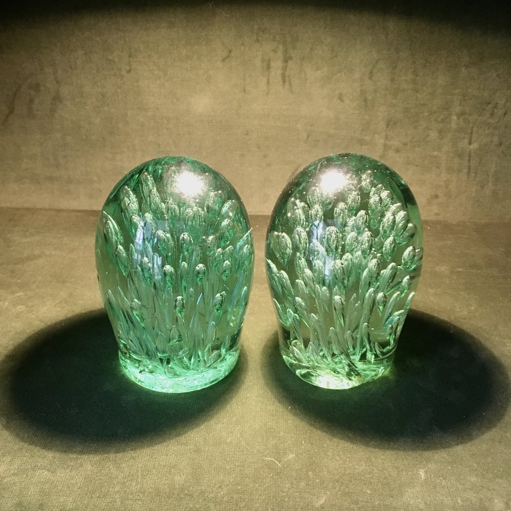 Antiques Atlas - Two Similar Green Glass Dumps
