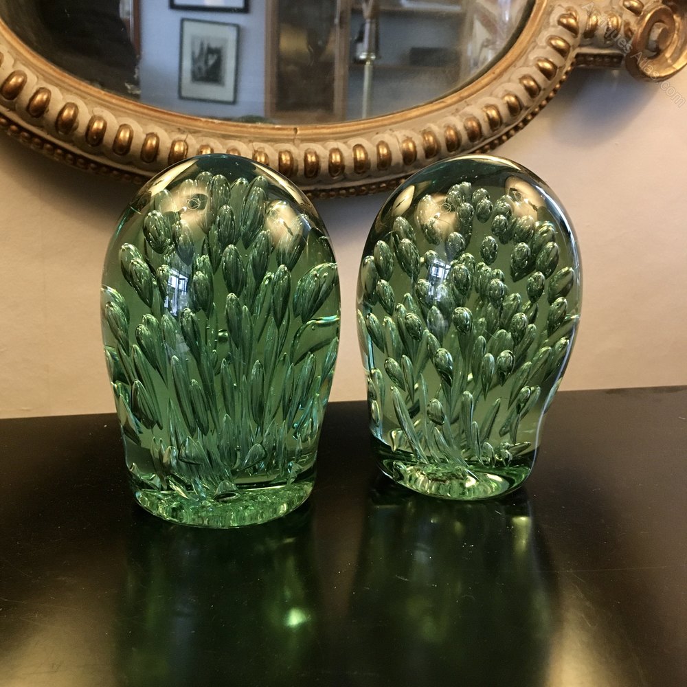 Antiques Atlas - Two Similar Green Glass Dumps