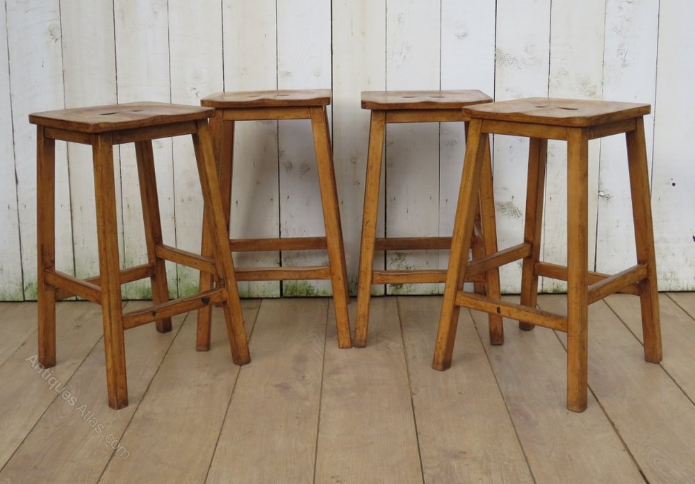 Antiques Atlas - Four School Lab Bar Stools as989a092 / HA1579