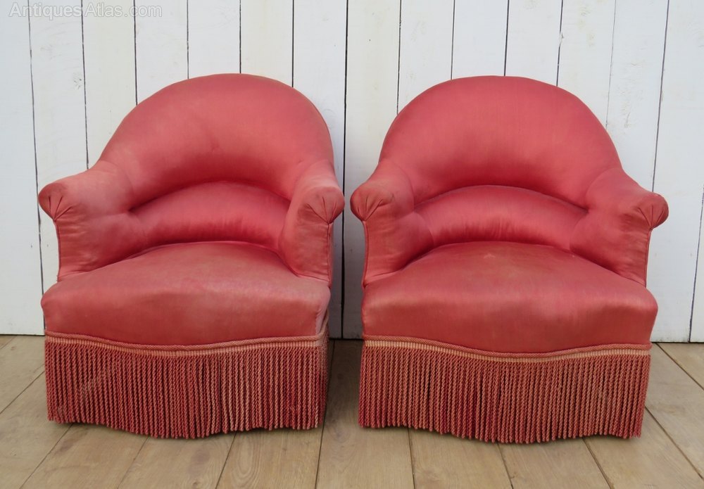 Pair Of Vintage French Tub Armchairs - Antiques Atlas