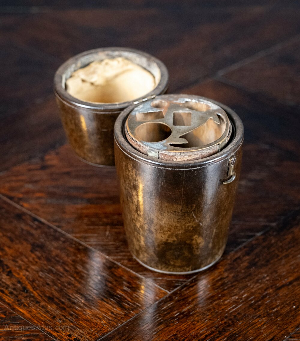 Antiques Atlas - Georgian Irish Pewter & Treen Campaign Shaving Box ...