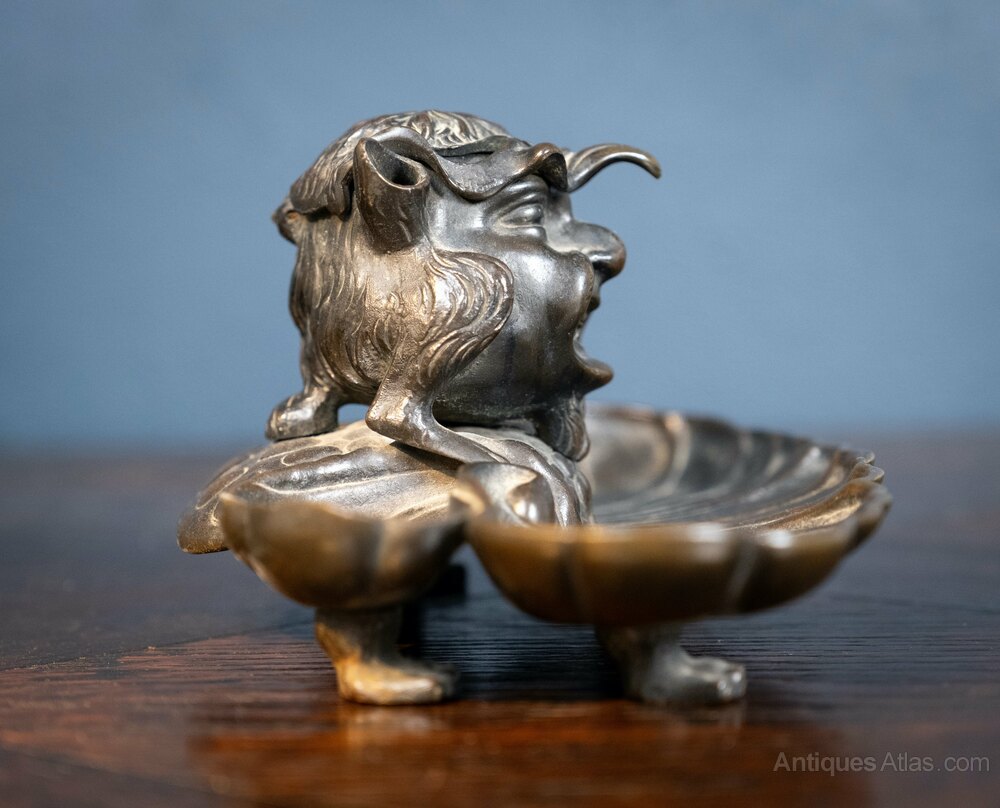Antiques Atlas - Large 19thC Bronze Disguised Devil / Bird Inkwell ...