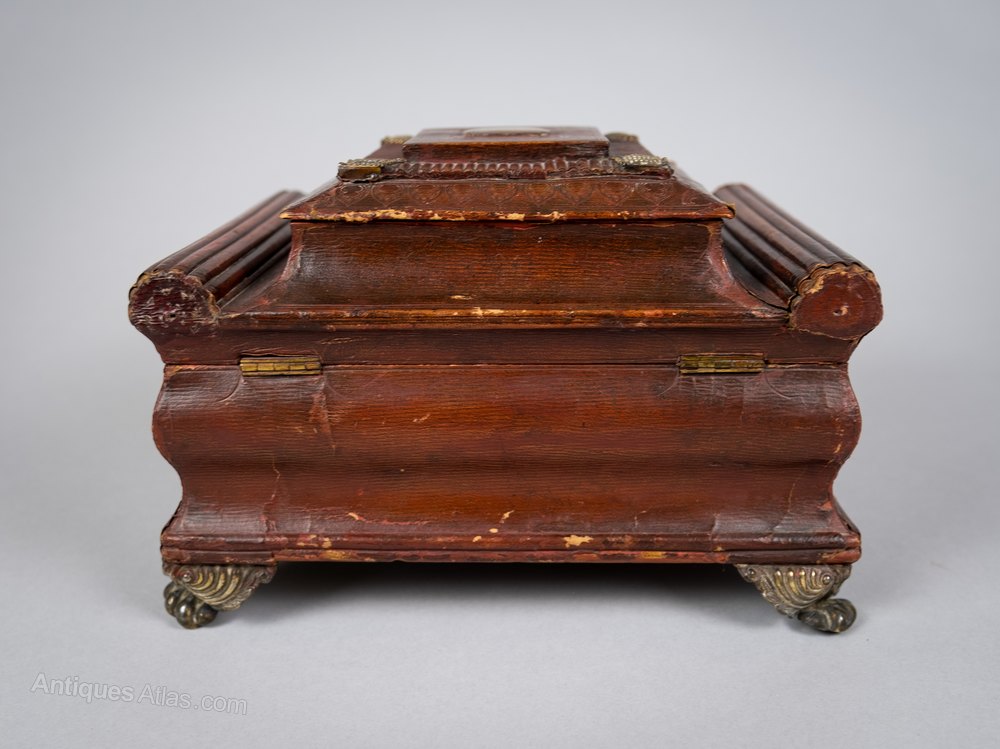 Antiques Atlas - Regency Red Leather Casket With Secret Compartment