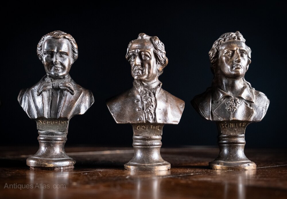 Antiques Atlas - Six 19thC Bronze Composer & Writer Portrait Busts ...