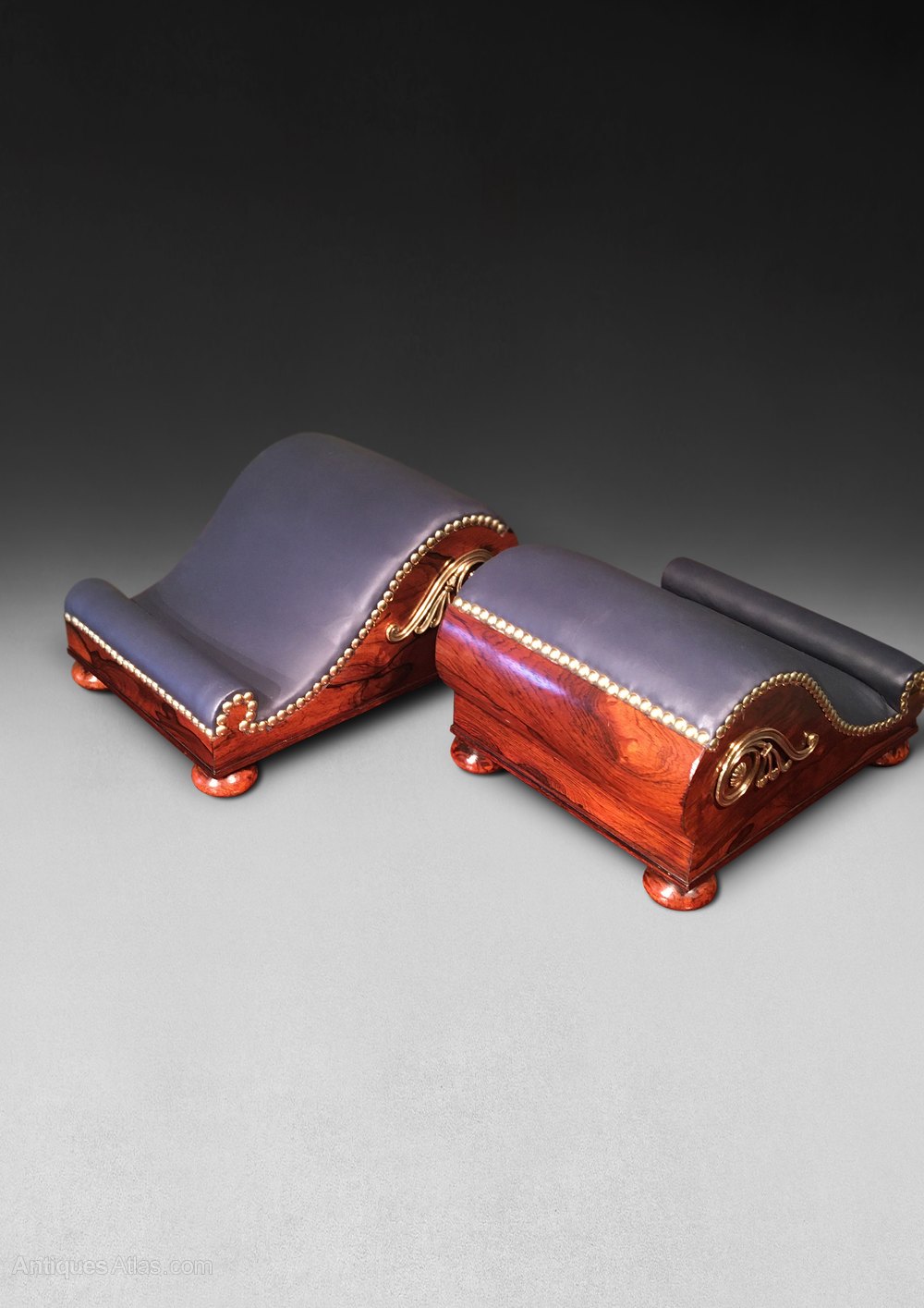 Pair Of Regency Rosewood And Brass Gout Stools as722a419 / 10802 ...