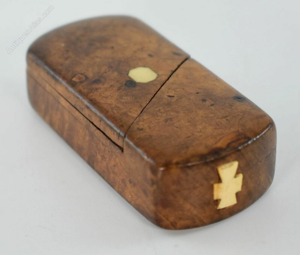 Antiques Atlas - Burr Walnut Puzzle Snuff Box With Horn Inlay ...