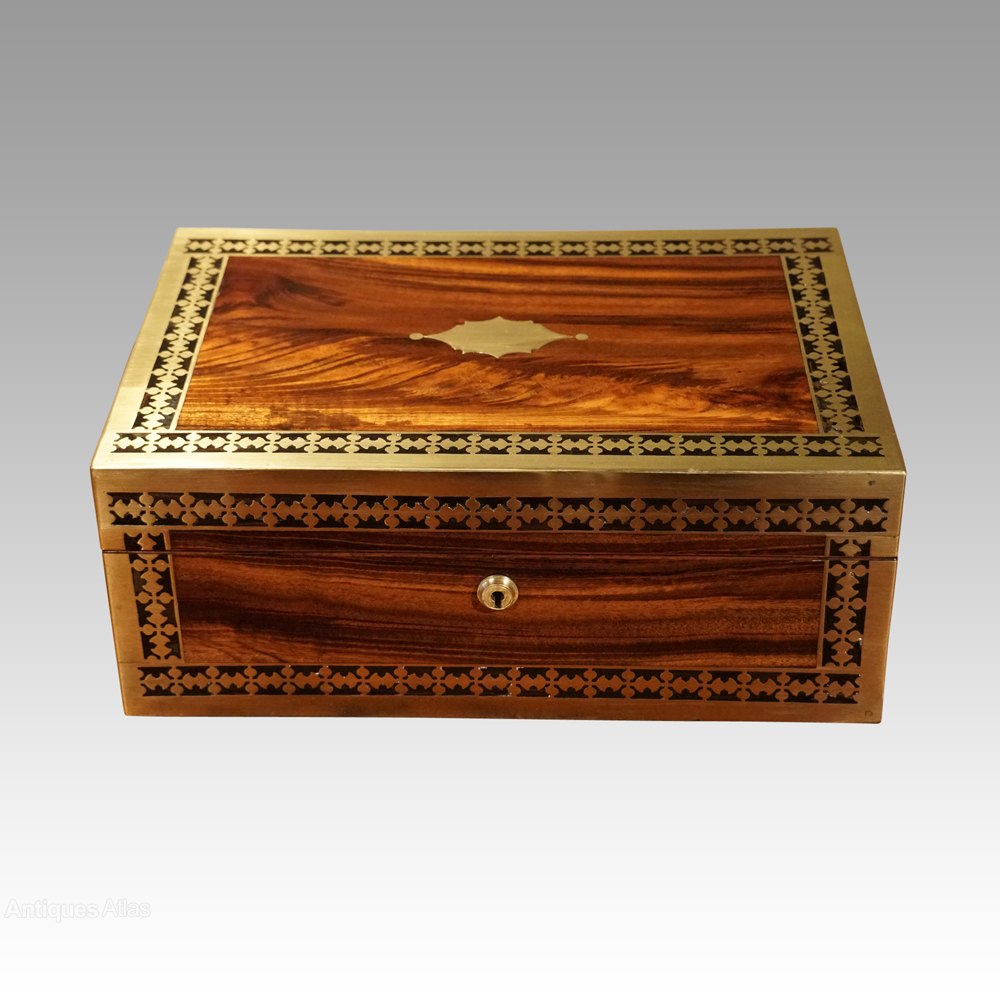 Antiques Atlas - Antique Rosewood Cut Brass Box