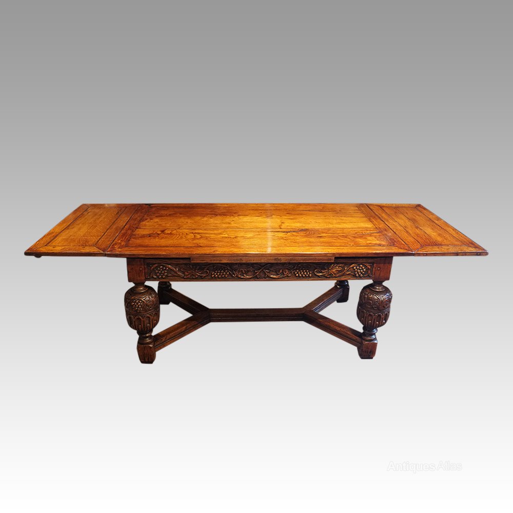 Victorian Oak Draw Leaf Dining Table - Antiques Atlas
