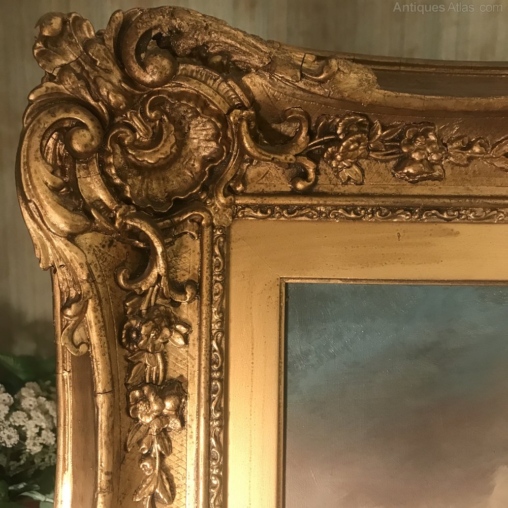 Antiques Atlas - Dartmouth Castle Dutch Manner Seascape Oil Painting