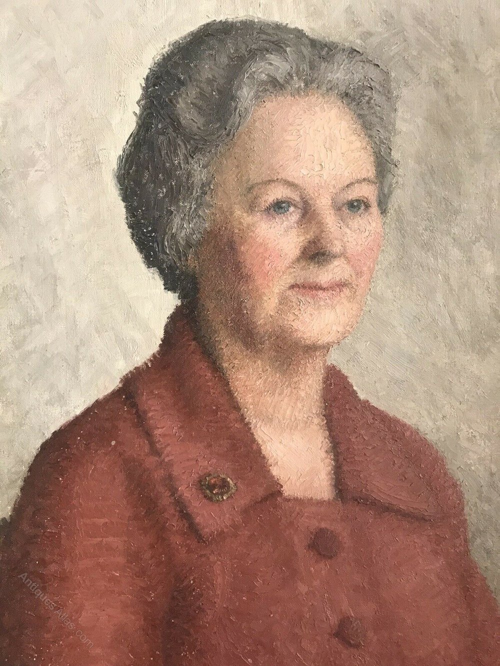 Antiques Atlas - Influenced By Dod Procter Oil Portrait Of A Lady