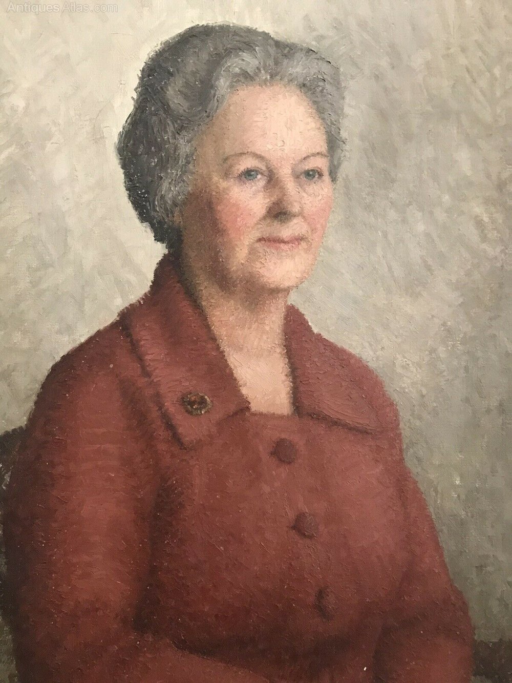 Antiques Atlas - Influenced By Dod Procter Oil Portrait Of A Lady