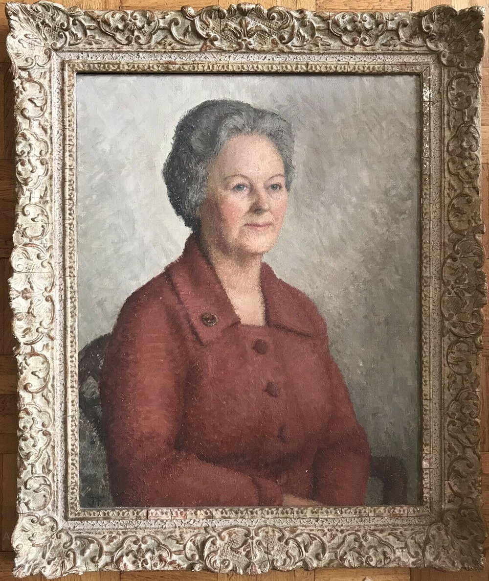 Antiques Atlas - Influenced By Dod Procter Oil Portrait Of A Lady