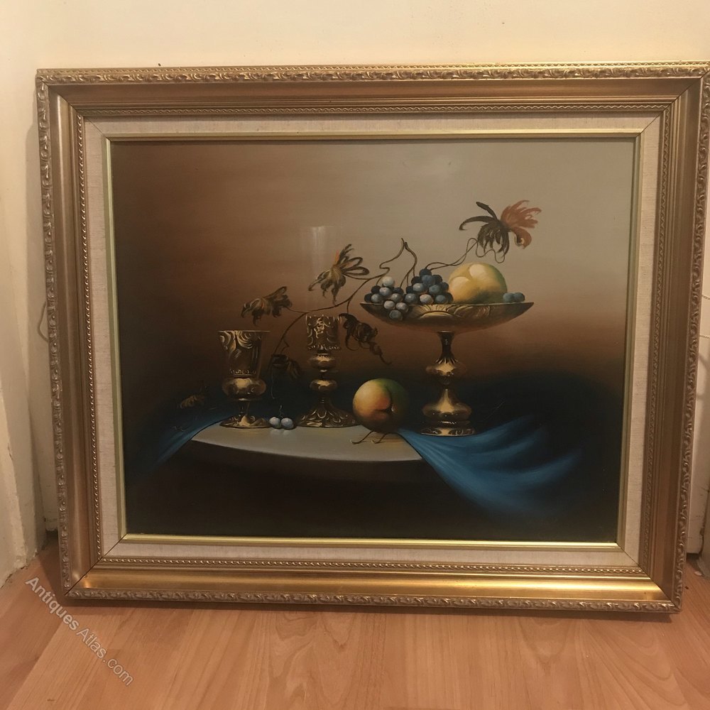 Antiques Atlas - Jozsef Molnar Still Life Fruit Oil Painting
