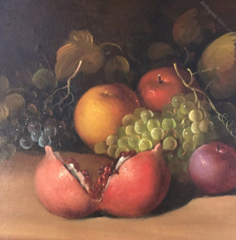 Antiques Atlas - Still Life Fruit Oil Painting On Canvas Quality
