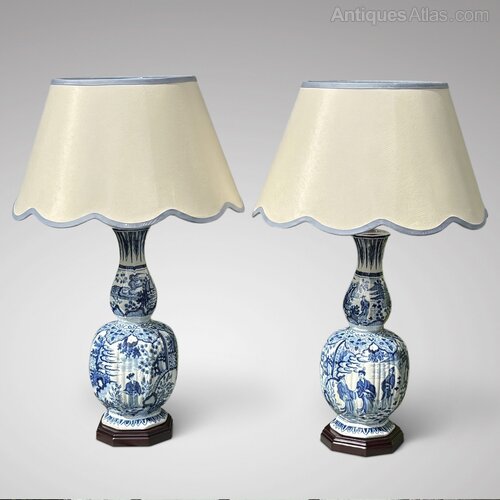 Antiques Atlas - A Pair Of 19th Century Delft Blue And White Table ...