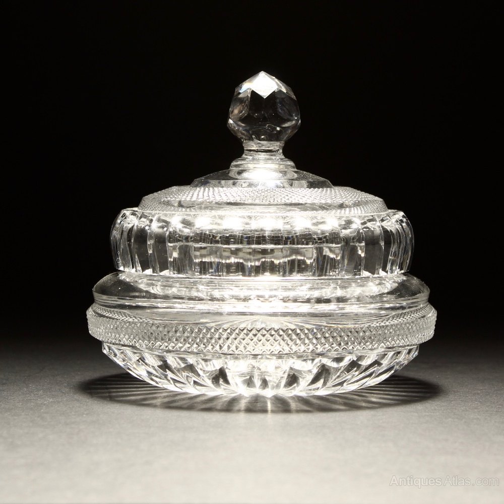 Antiques Atlas - 19th C Victorian Glass Lidded Cut Bowl C1860