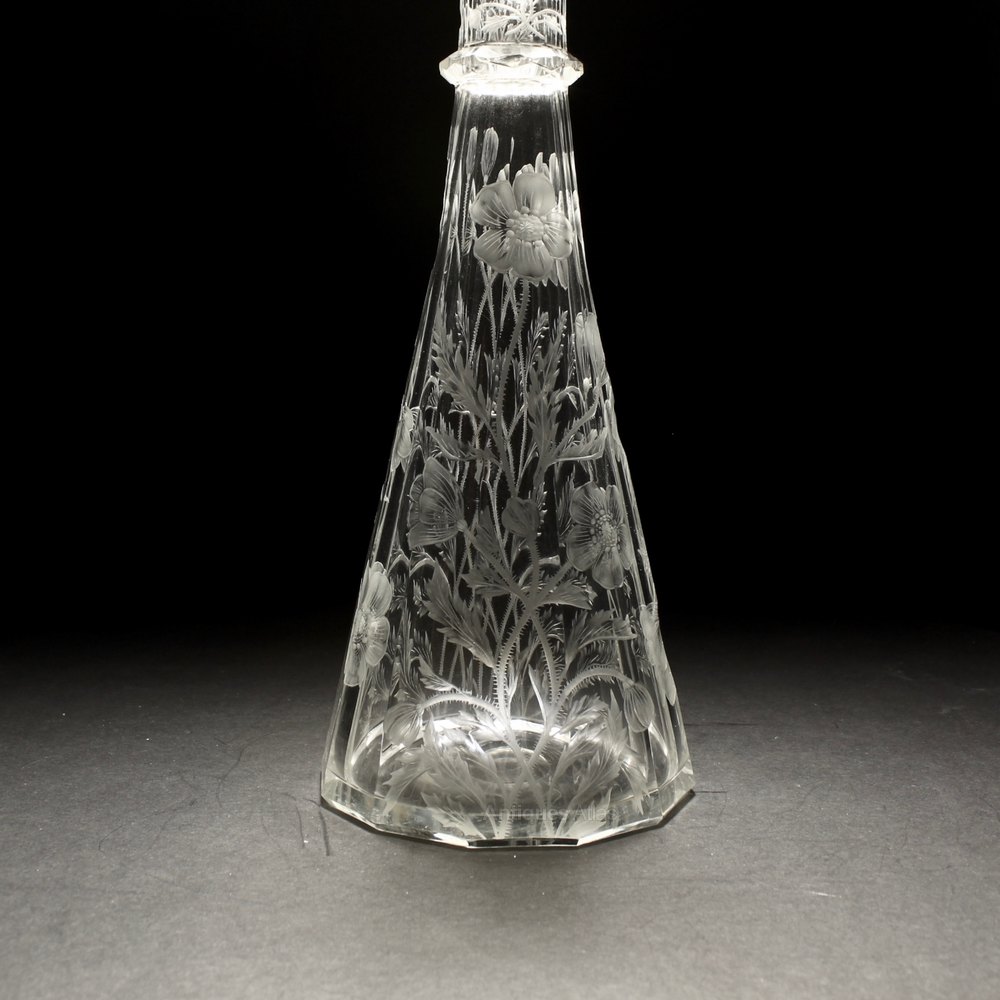 Antiques Atlas - Art Nouveau Moser Poppy Spirit Glass Carafe C1910