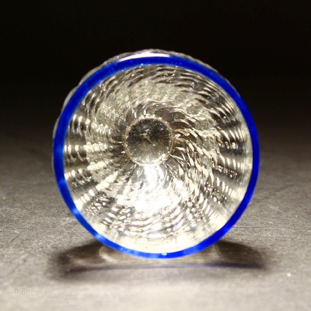 Antiques Atlas - C1790 Blue Rimmed Wrythen Moulded Bonnet Glass