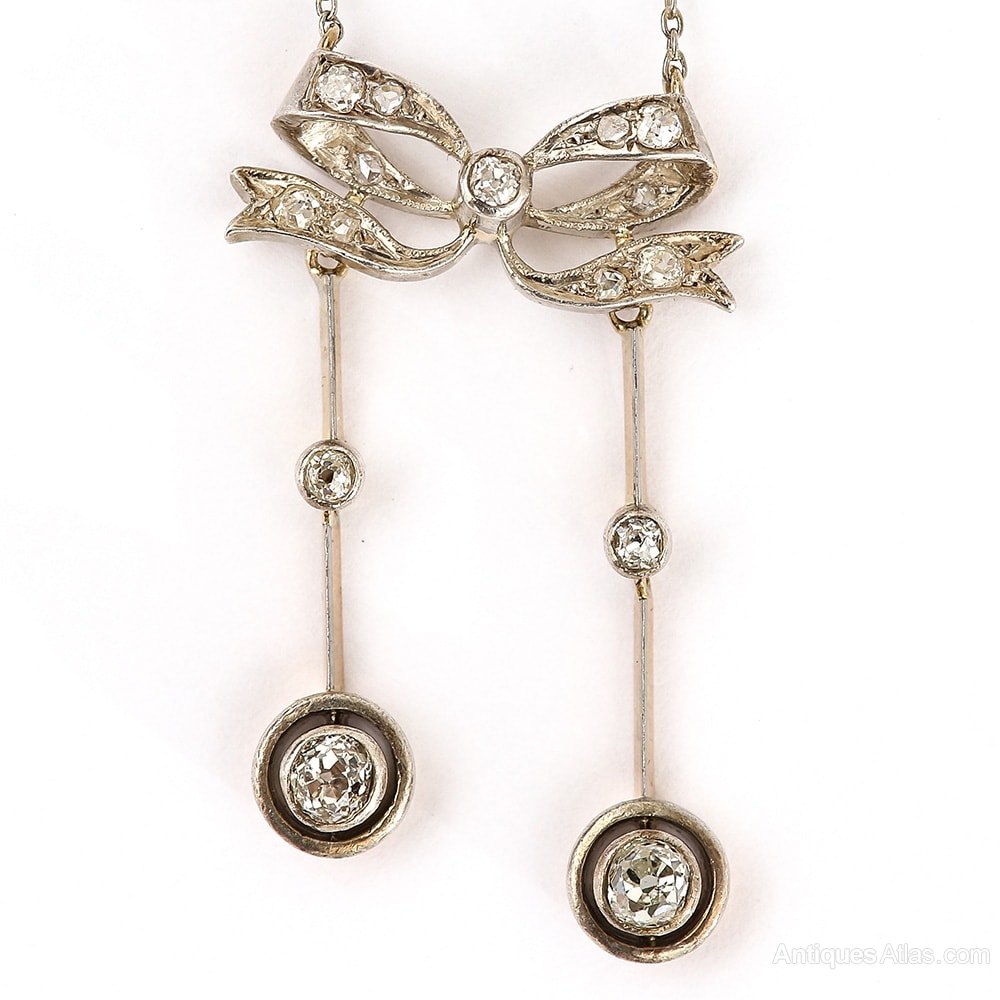 Antiques Atlas - Edwardian 18ct Gold & Diamond Negligee Pendant