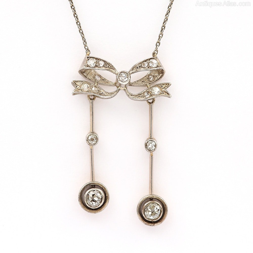 Antiques Atlas - Edwardian 18ct Gold & Diamond Negligee Pendant
