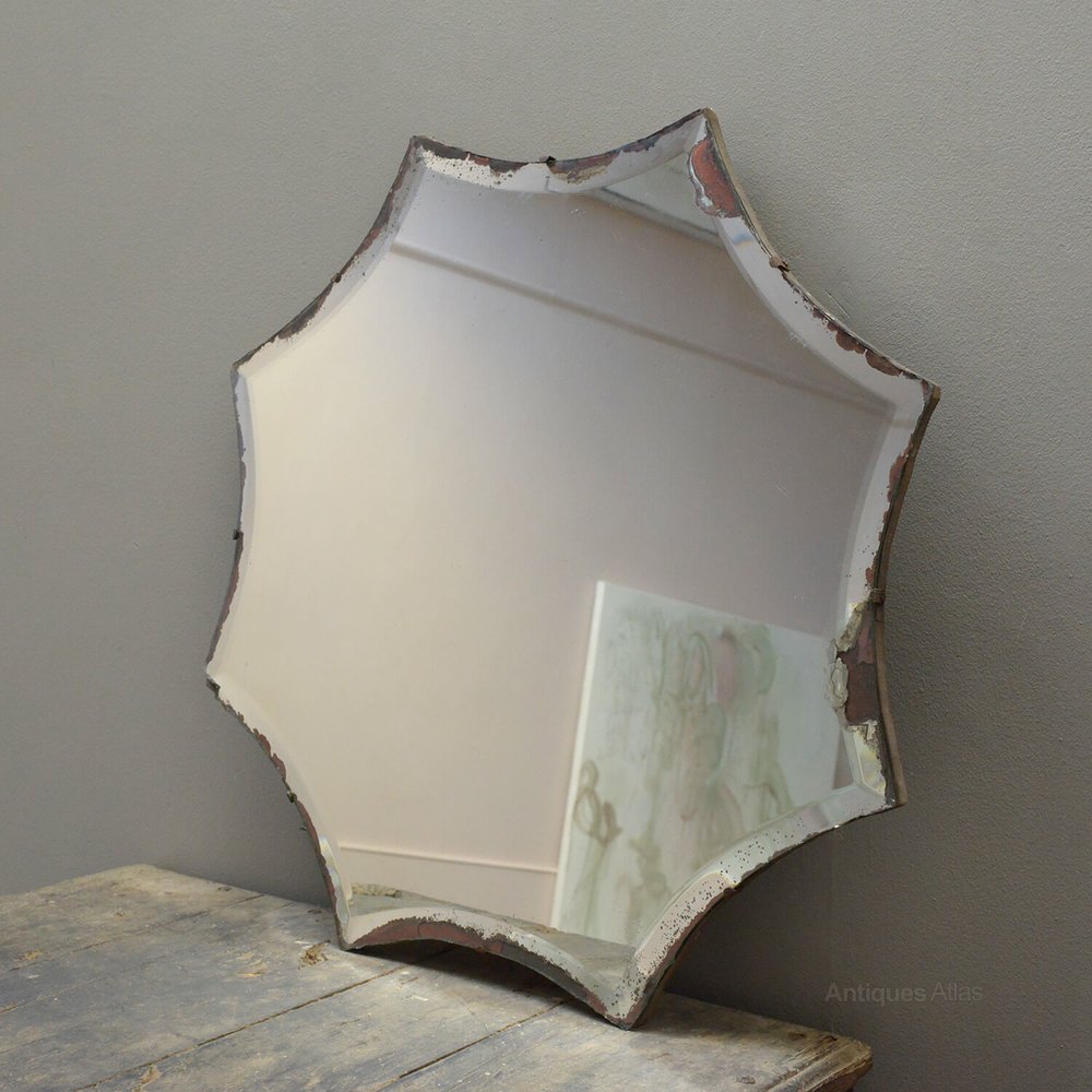 Antiques Atlas - Large Heavily Foxed Hexagonal Mirror