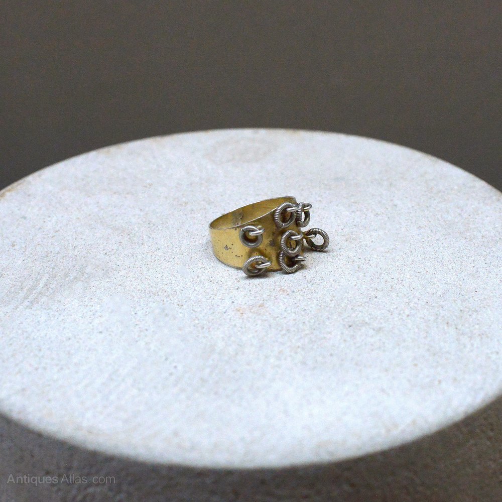 Antiques Atlas - Vintage Sami Work Gilded Silver Ring