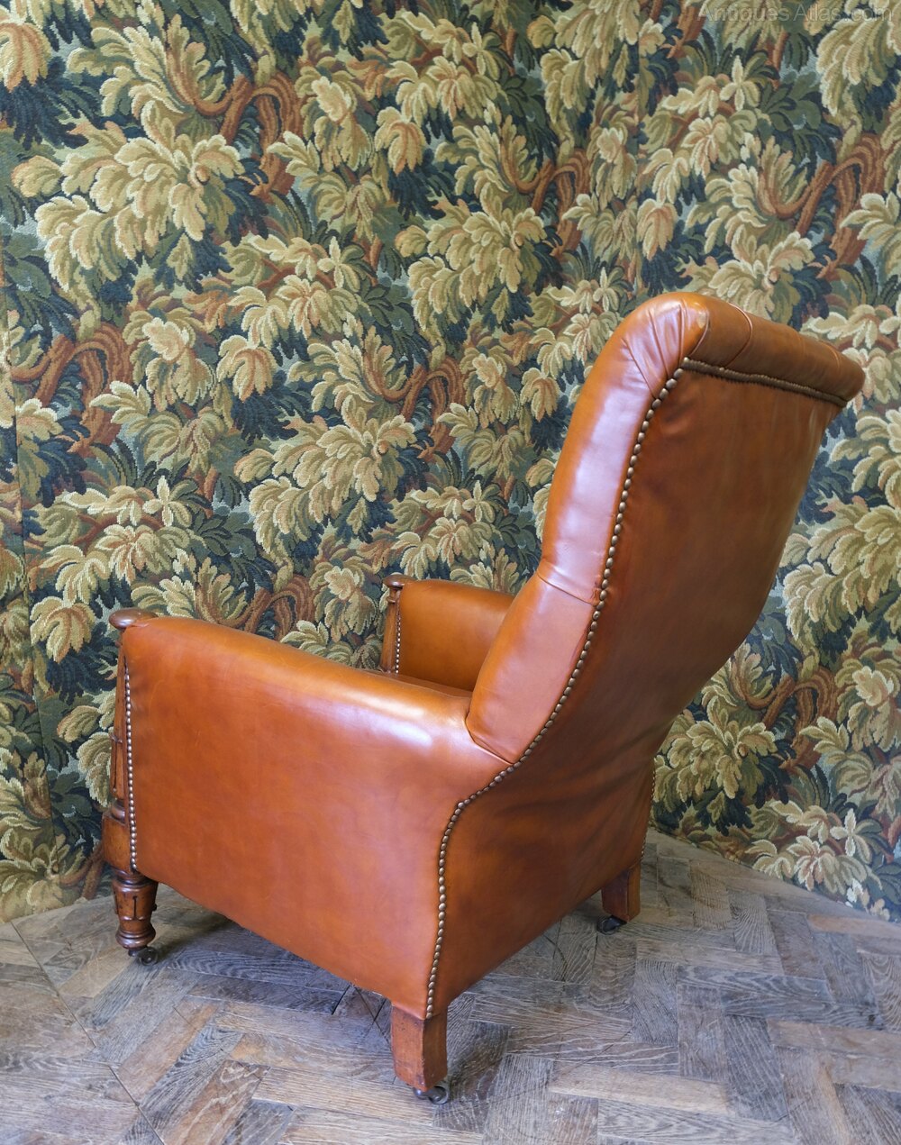 Antique English Leather Library Armchair as944a1041 / 1238 - Antiques Atlas