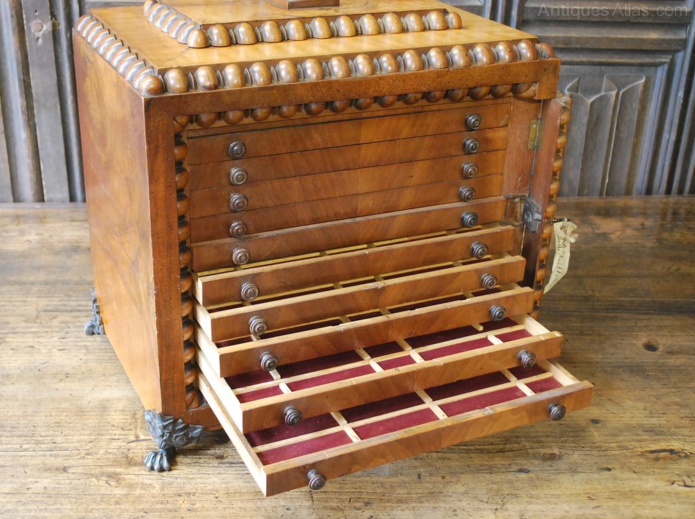 Antique French Collectors Table Cabinet - Antiques Atlas