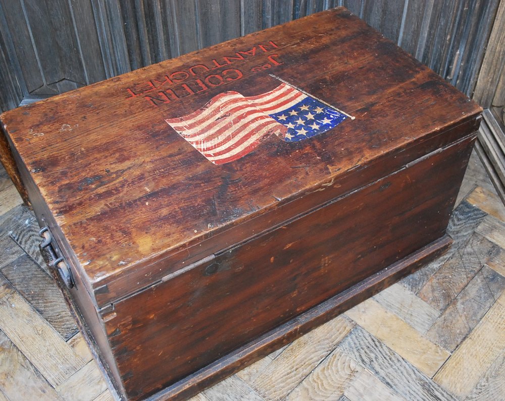 Antique Scummbled Maritime Pine Box - Antiques Atlas