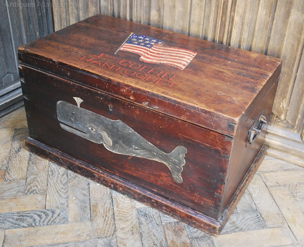 Antique Scummbled Maritime Pine Box - Antiques Atlas